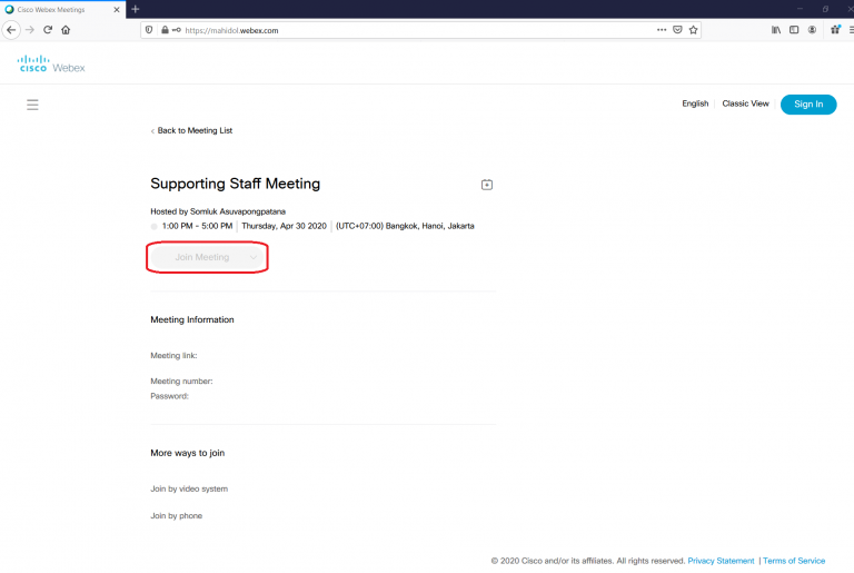 การ join Webex Meeting ด้วย web browser – #Anatomy SC Mahidol #Anatomy ...