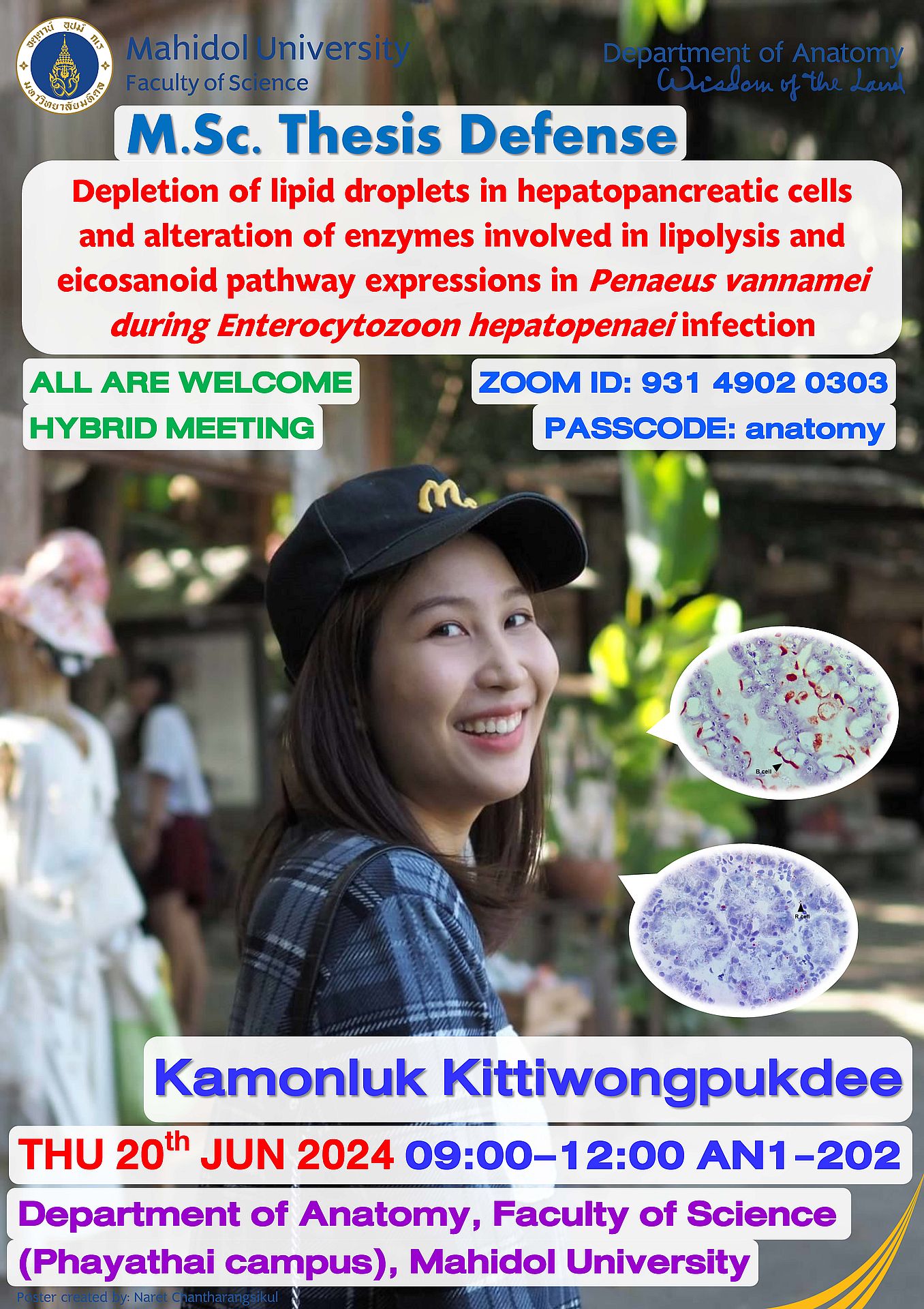 Kamonluk Kittiwongpukdee’s M.Sc. Thesis Defense on Thursday 20th June 2024, 09:00-12:00, @AN1 ...