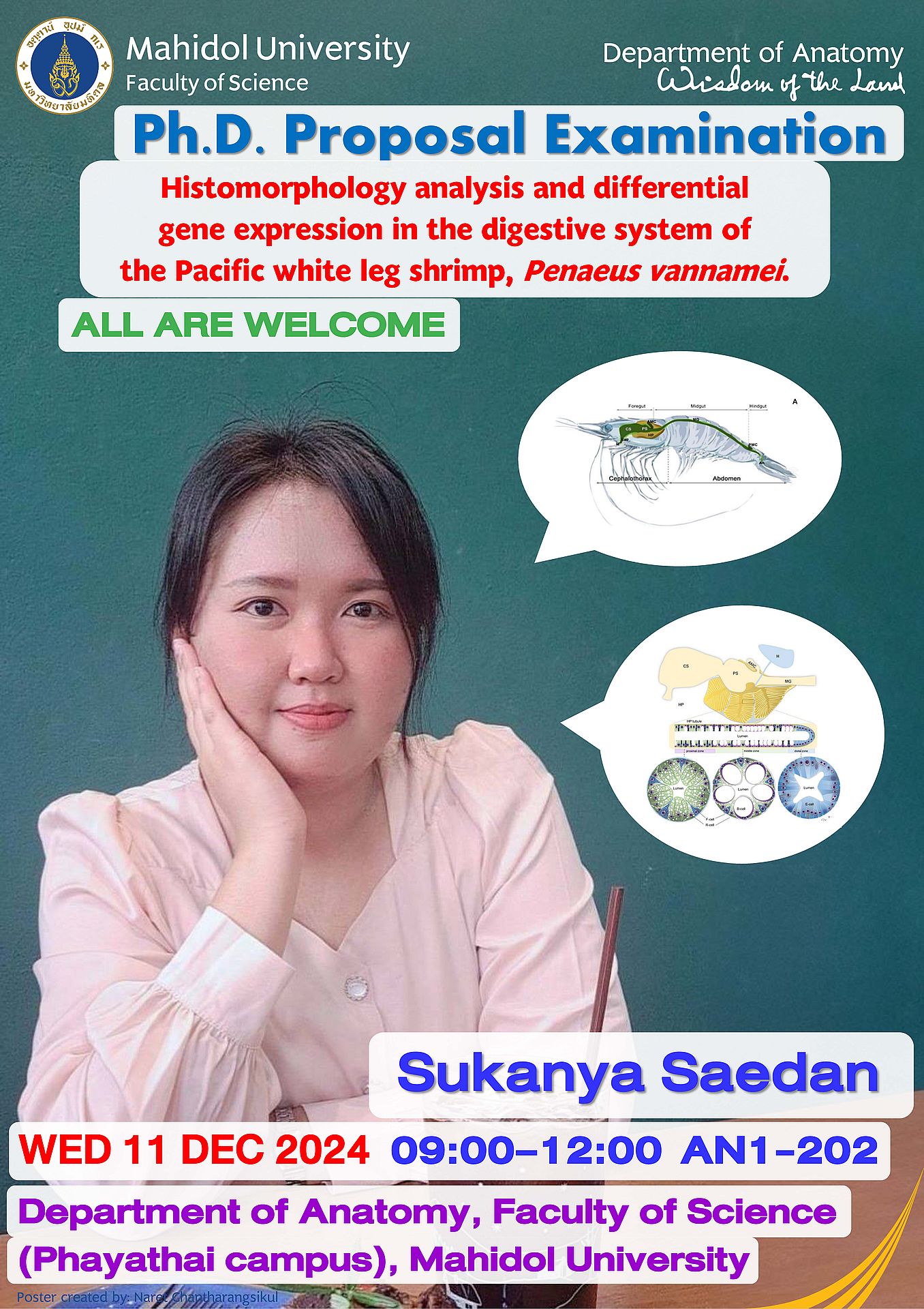 Sukanya Saedan’s Ph.D. Proposal Examination on Wednesday 11th December 2024, 09:00-12:00, @AN1 ...