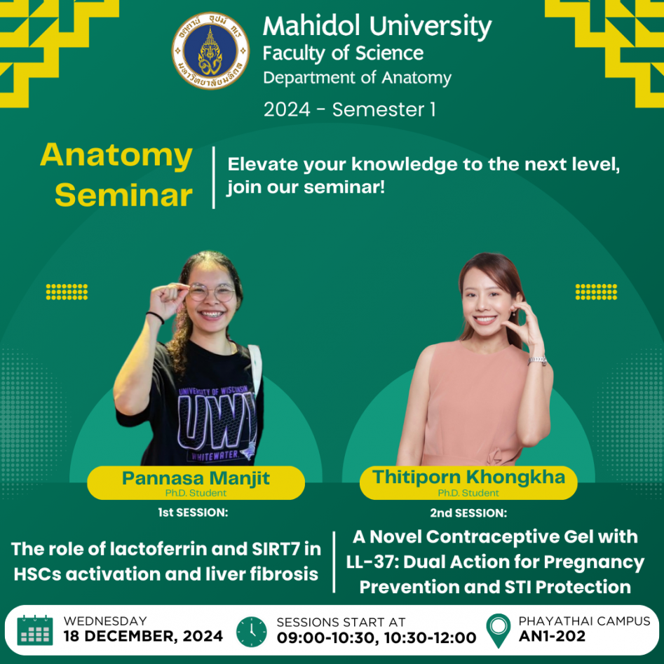 The 2nd Anatomy Seminar (2024 – Semester I) – #Anatomy SC Mahidol # ...