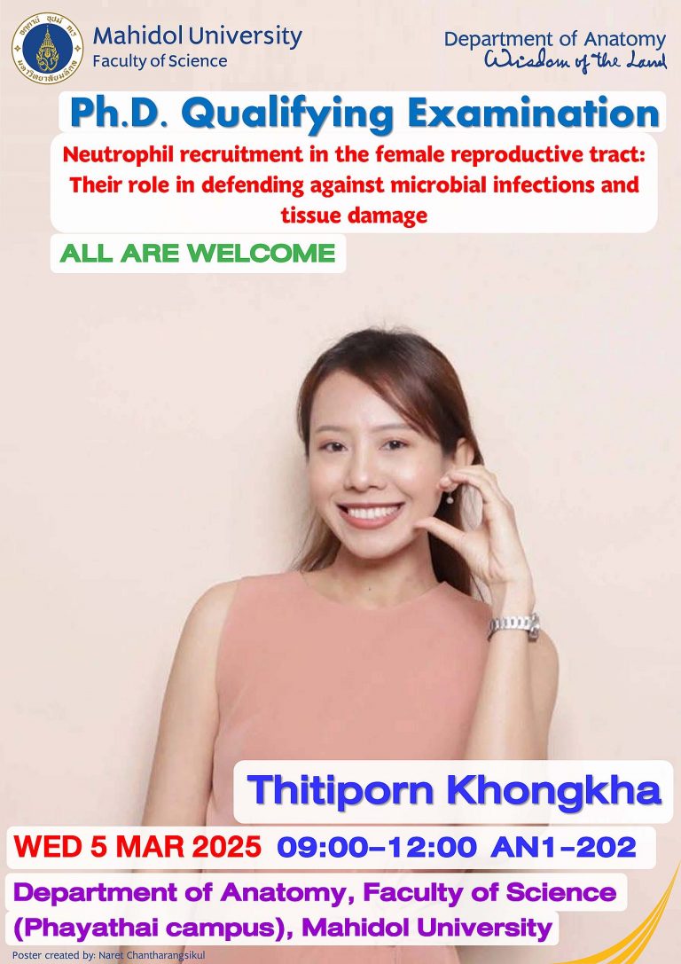 Thitiporn Khongkha’s Ph.D. Qualifying Examination on Wednesday 5th March 2025, 09:00-12:00, @AN1 ...